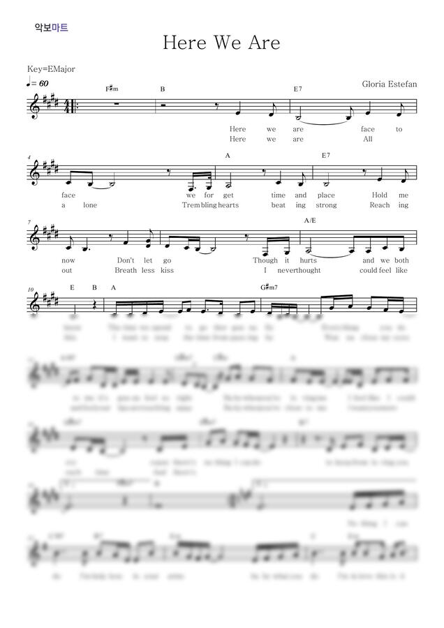 악보 > ESTEFAN GLORIA M - Here we are by 악보마트