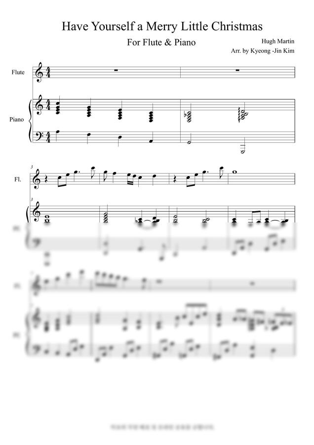 악보 > Hugh Martin - Have Yourself A Merry Little Christmas (플룻,피아노) by 김경진