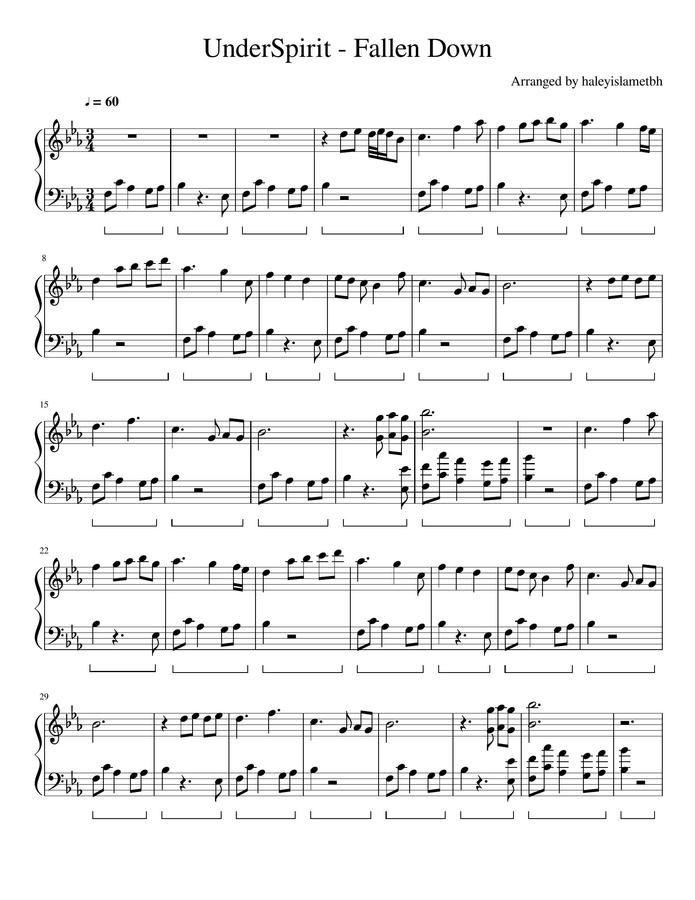 악보 > 언더테일 OST - Fallen Down
