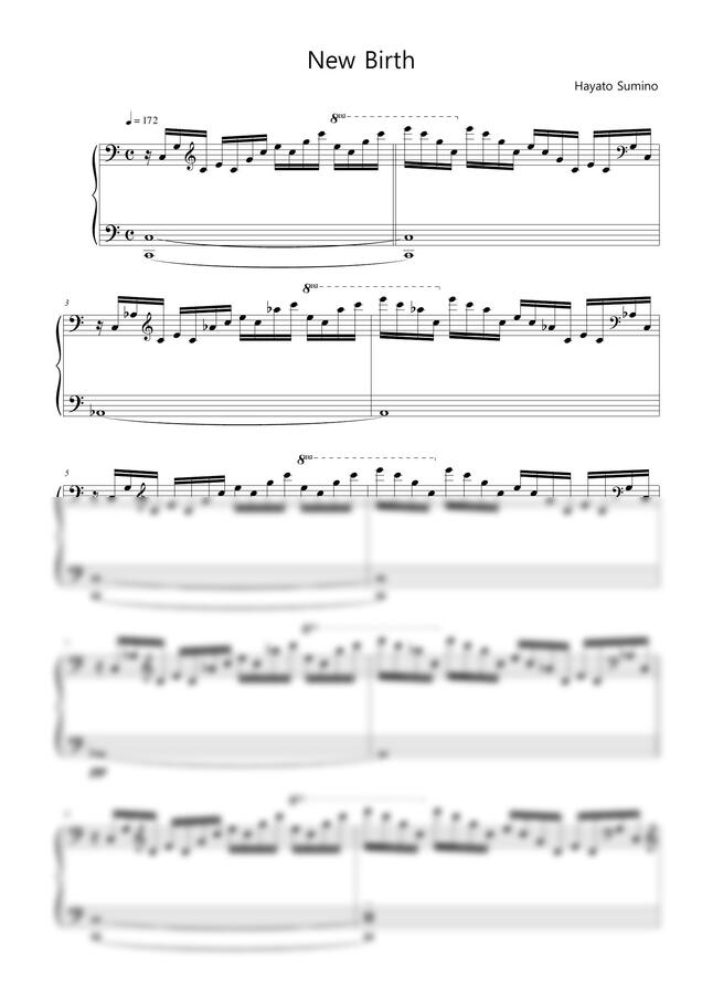악보 > Hayato Sumino - New birth by 원곡 악보