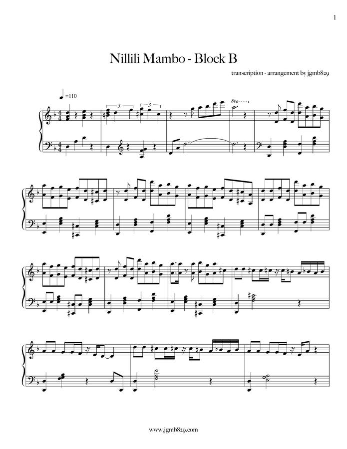 악보 > Block B - Nillili Mambo