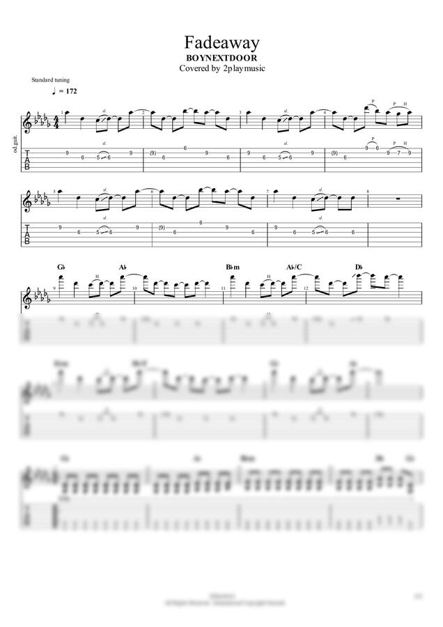 악보 > BOYNEXTDOOR (보이넥스트도어) - FADEAWAY by 2playmusic