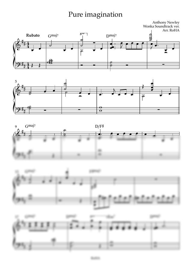 악보 > Anthony Newley - Pure Imagination (웡카 ost) by RoHA