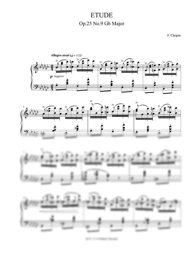 악보 > F. Chopin (쇼팽) - Etude Op.25 No.9 (에튀드 나비) (원곡) by 음악 나그네Music Traveler