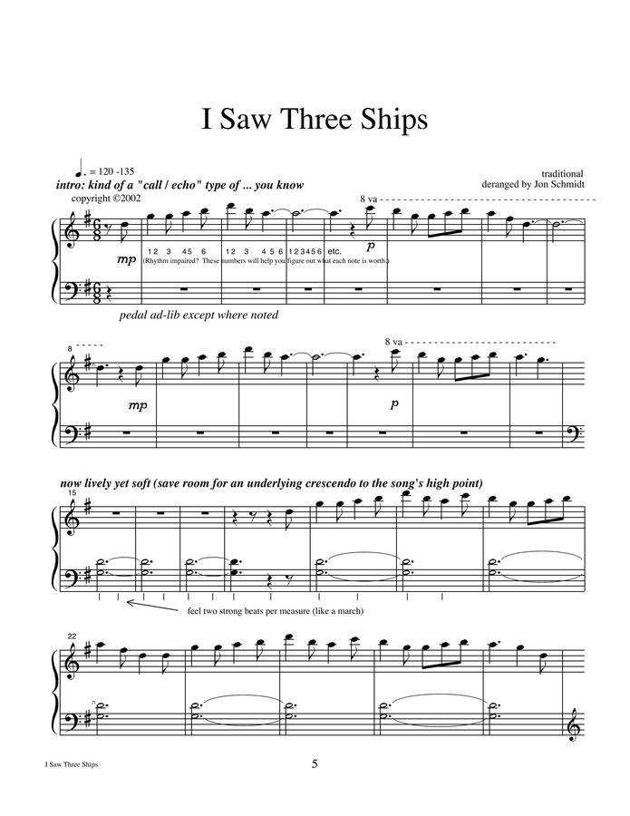 악보 > Jon schmidt - I saw three ships