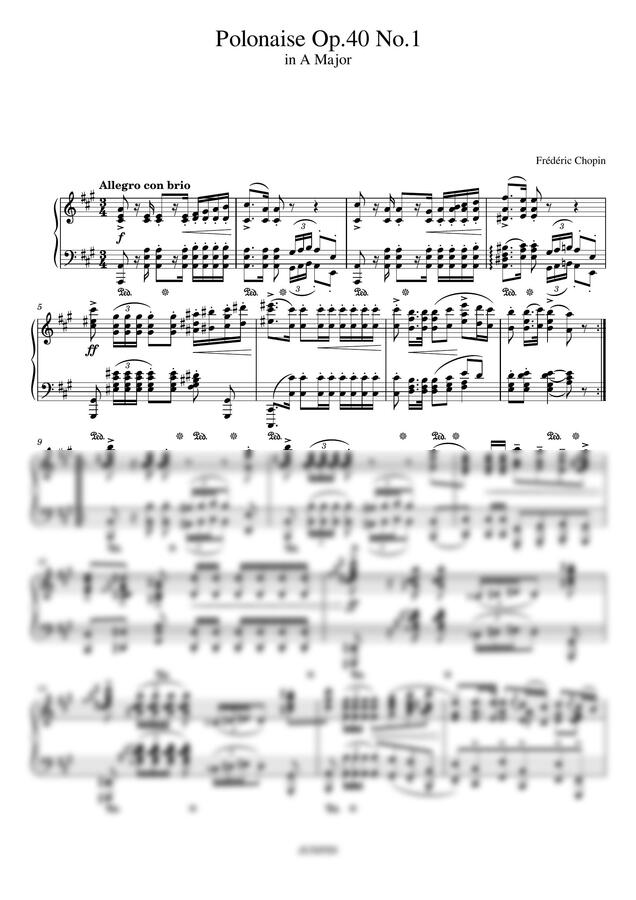 악보 > F. Chopin (쇼팽) - Polonaise Op.40 No.1 (군대 폴로네이즈) by JUNPIN