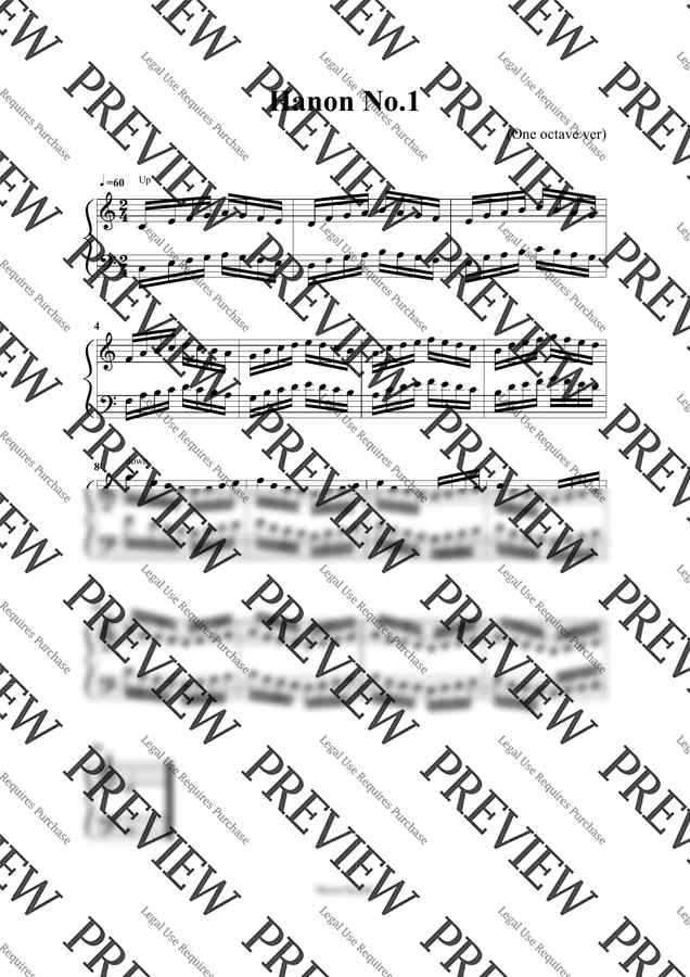 악보 > C.L. Hanon (하농) - No.1~4 한옥타브 버전 by 부즈사운즈