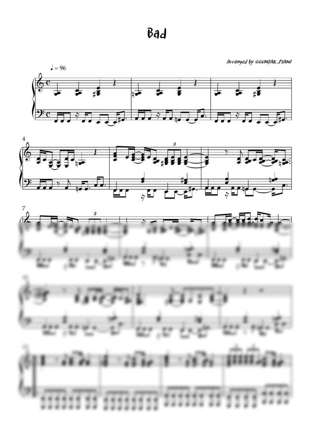 악보 > Christopher - Bad(A Minor, 가단조)