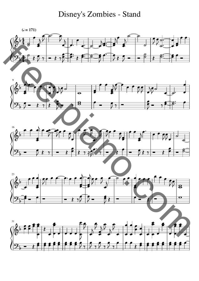 악보 > 좀비 OST - Stand by free-piano.com
