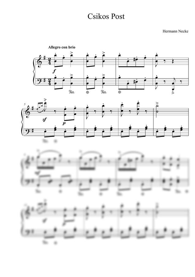 악보 > H. Necke (네케) - Csikos Post (크시코스의 우편 마차) (도돌이표 없는 악보) by 음악 나그네 ...