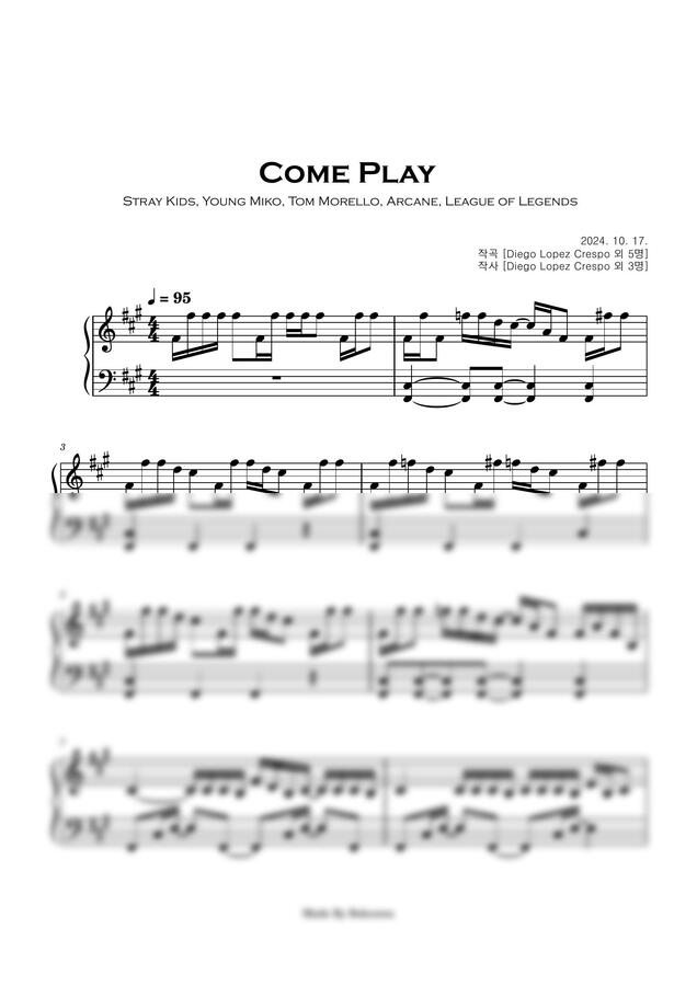 악보 > Arcane, Young Miko, League of Legends, Stray Kids (스트레이 키즈), Tom ...