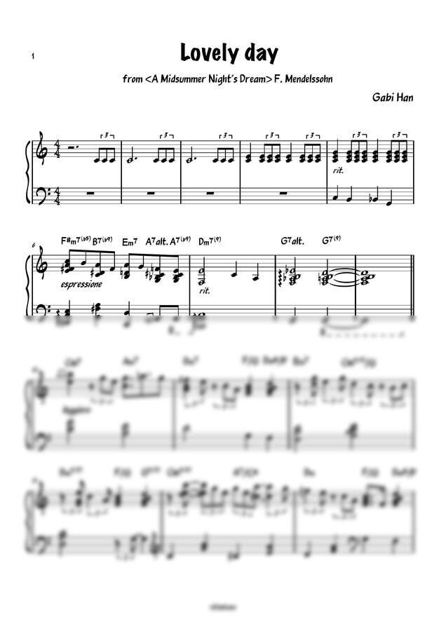 악보 > 한가비 - Lovely Day by 윤큐