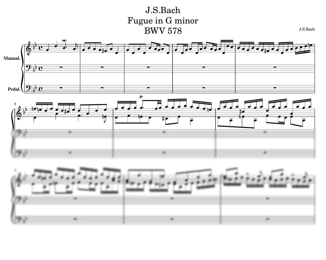 악보 > J.S.Bach - Fugue in G minor BWV 578