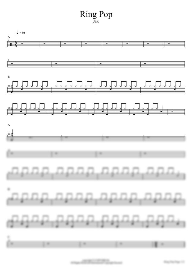 악보 > Jax - Ring Pop by COPYDRUM