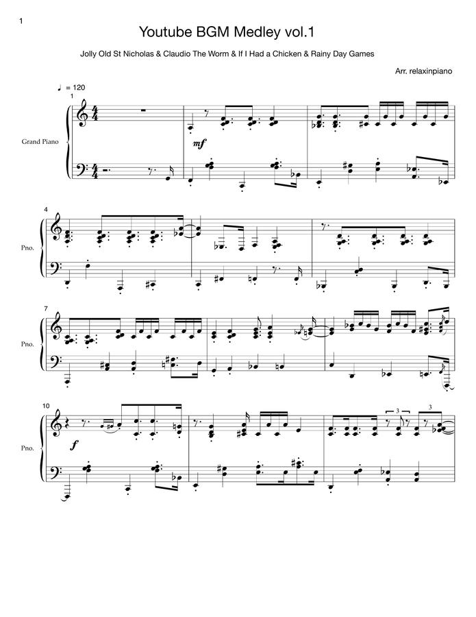 악보 > Youtube BGM Medley by relaxinpiano