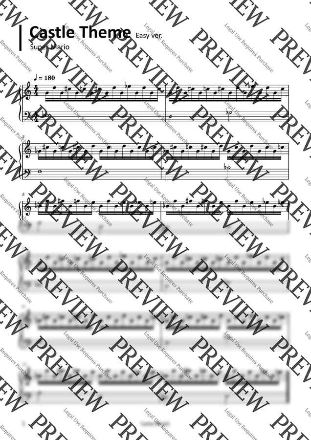 악보 > 슈퍼마리오 OST - Castle Theme [쉬운 원곡 악보] by 루나뮤직 Easy