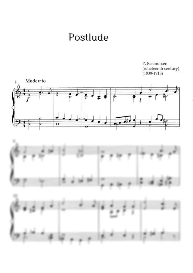 악보 > P. Rasmussen - 오르간후주곡-Postlude(쉬움) by 악보다나와