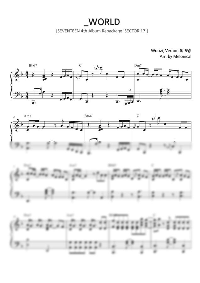 악보 > 세븐틴 (Seventeen) - _WORLD by 멜로니컬