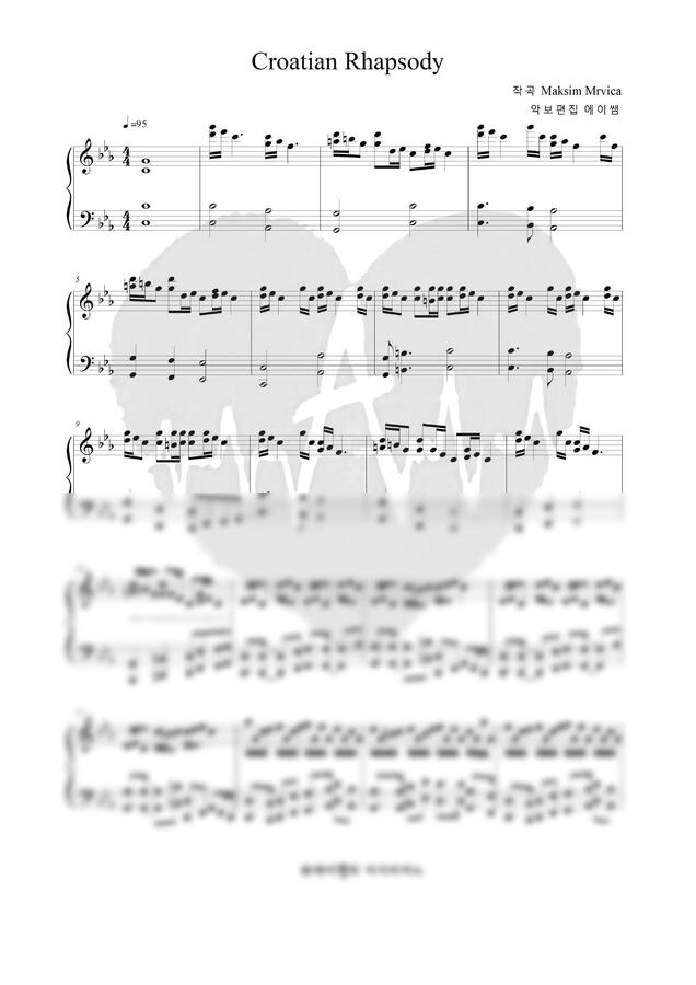 악보 > Maksim - Croatian Rhapsody (Eb key) by 에이쌤