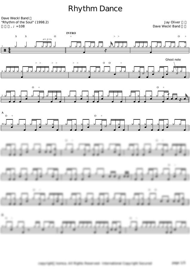 악보 > dave weckl - Rhythm Dance by 카피드럼