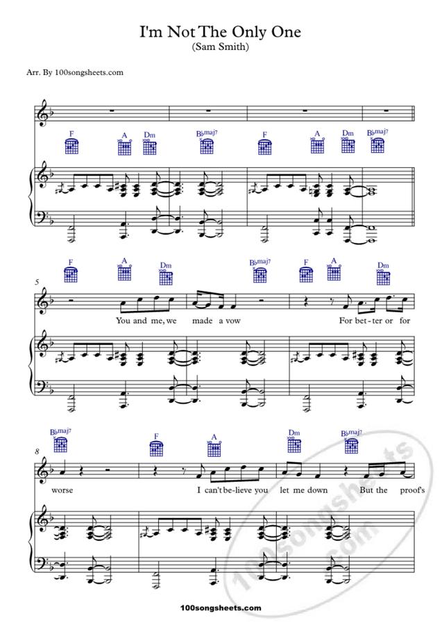 악보 > Sam Smith - I'm not the only one