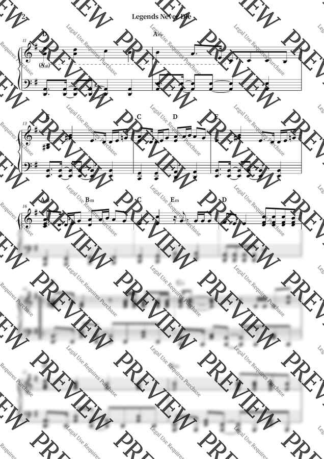 악보 > Against The Current - Legends Never Die by HISHINE