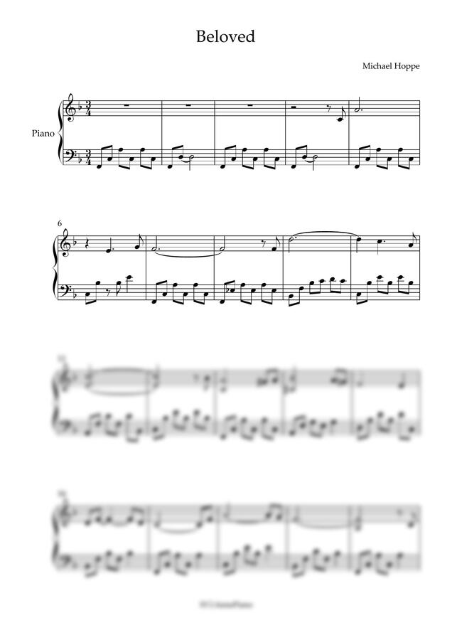 악보 > Michael Hoppe - Beloved by 바다AnnePiano