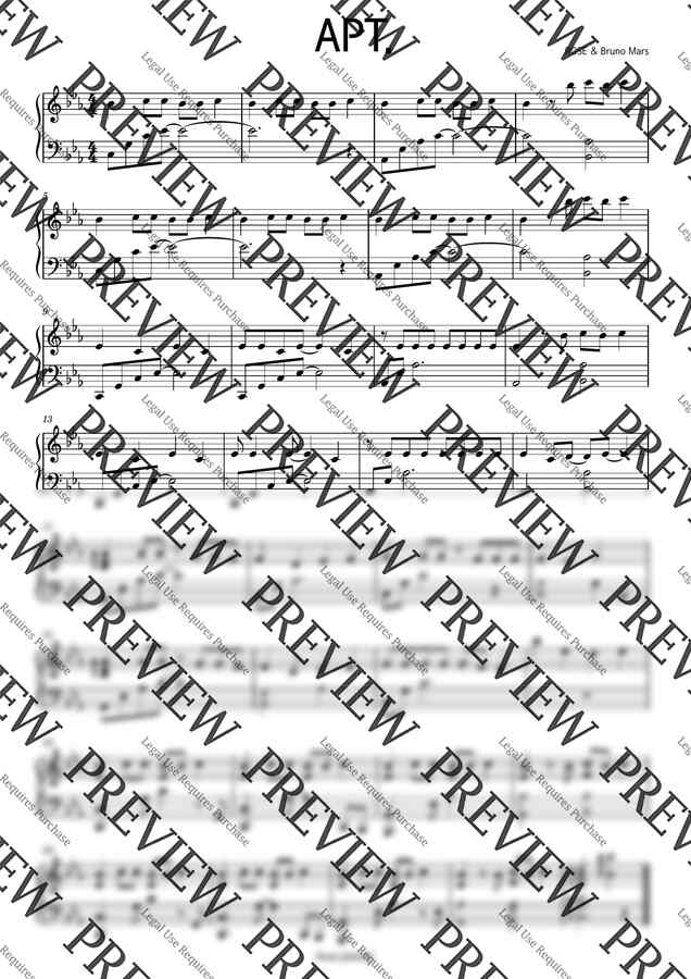 악보 > ROSE & Bruno mars - APT. by 진로디