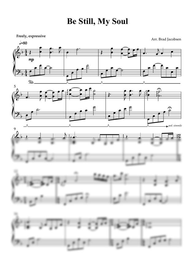 악보 > Johan J. C. Sibelius(시벨리우스) - Be Still, My Soul- 피아노 특송, 연주회 추천곡 ...