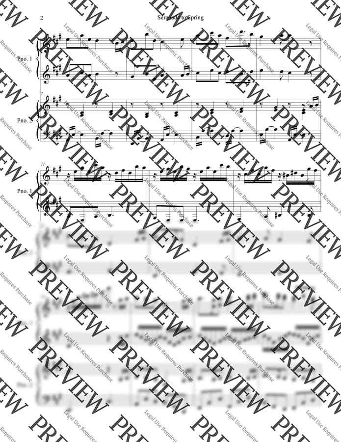 악보 > Secret Garden - Serenade to Spring (10월의 어느 멋진 날에) (4 hands) by ...