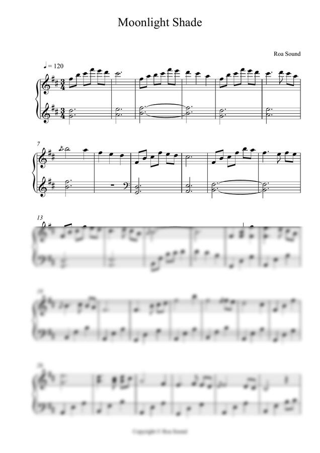 악보 > Roa Sound - Moonlight Shade (달 그늘) (뉴에이지 자작곡) by Roa Sound