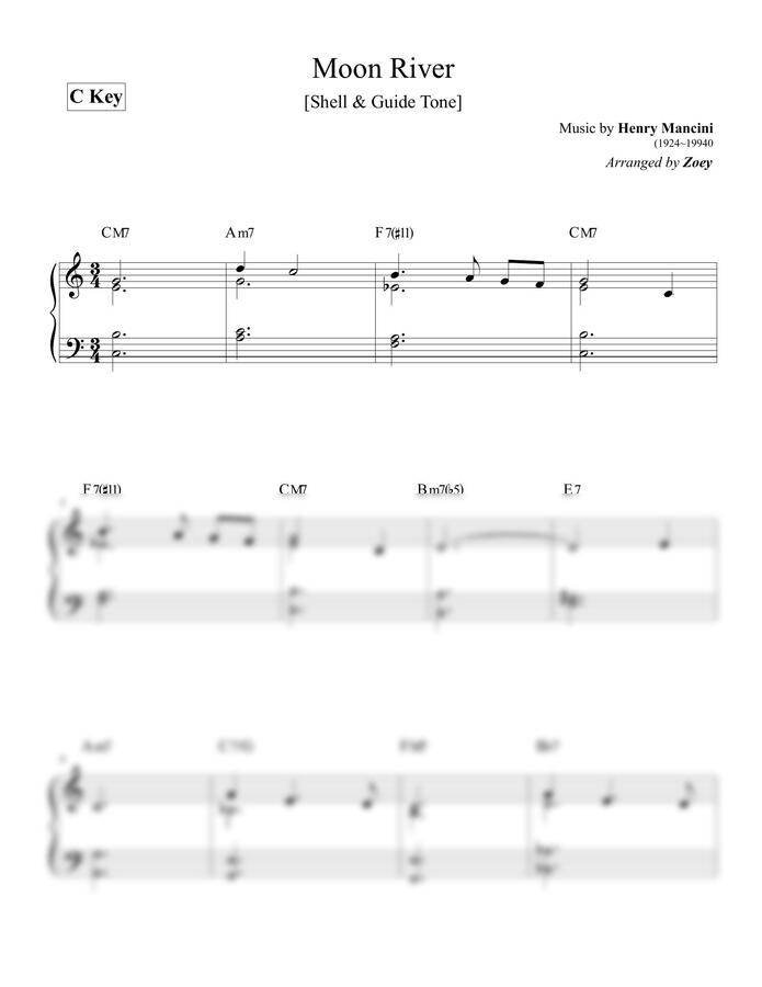 악보 > Henry Mancini - Moon River by Zoey