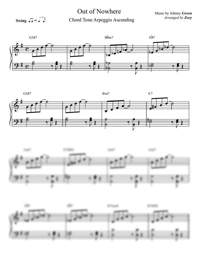 악보 > Johnny Green - Out of Nowhere by Zoey