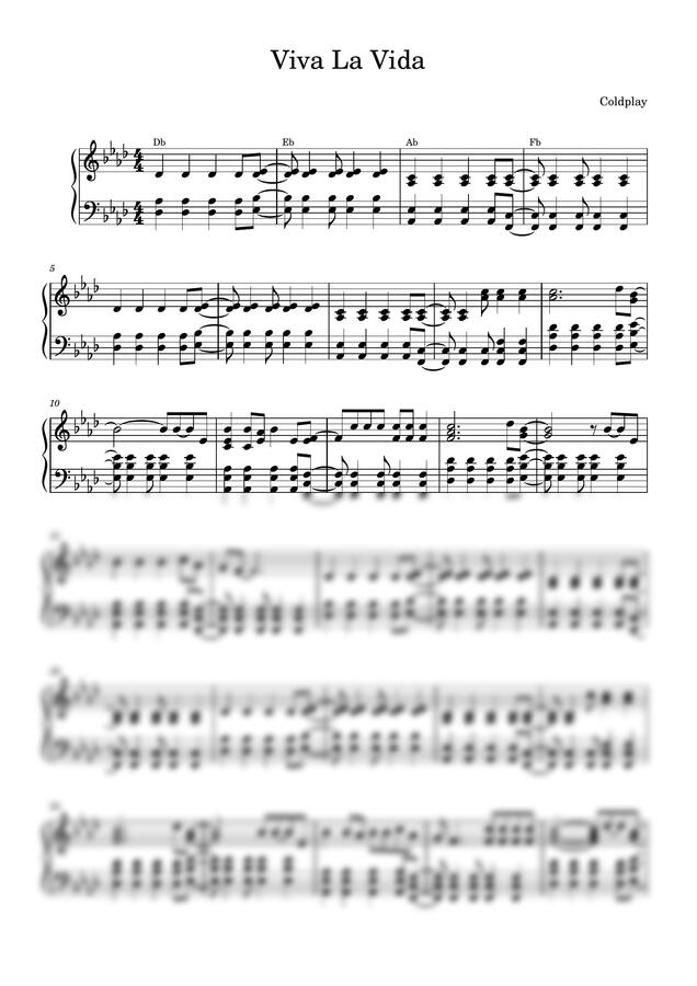 악보 > coldplay - Viva La Vida
