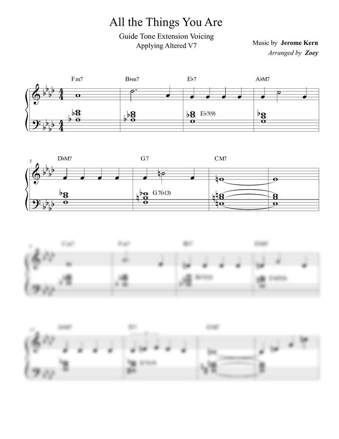 악보 > Jerome Kern - All the Things You Are by Zoey