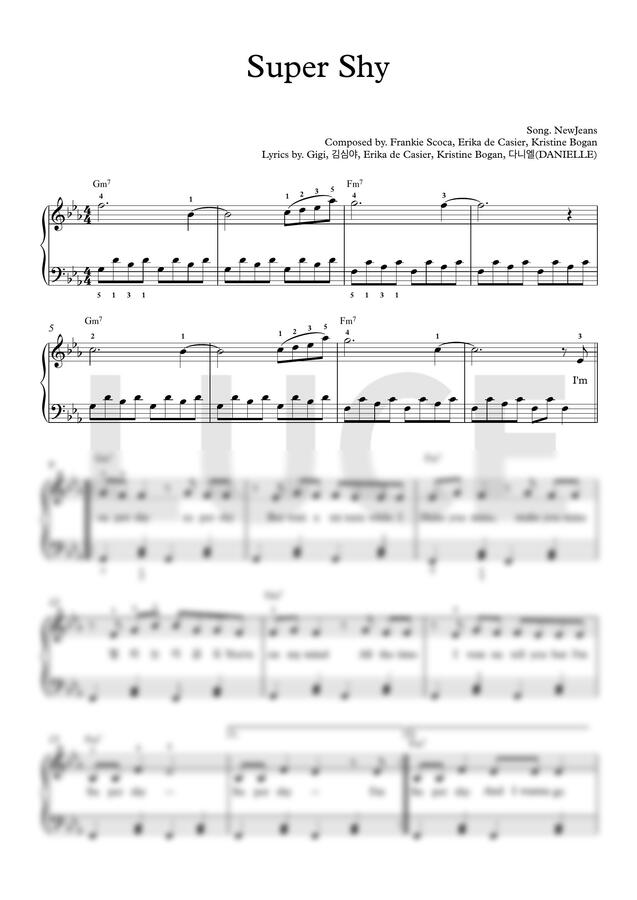 악보 > NewJeans (뉴진스) - Super Shy (원키와 쉬운키) by 루체LUCE