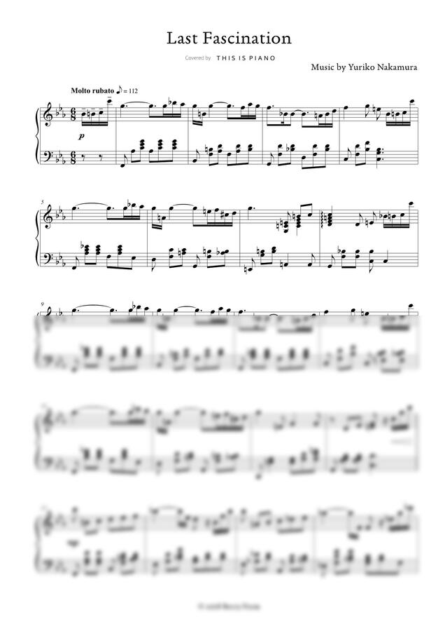 악보 > 나카무라 유리코 - Last Fascination by THIS IS PIANO