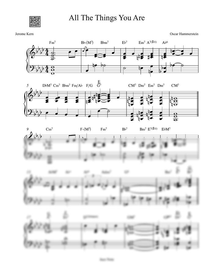 악보 > 재즈리얼북 - All The Things You Are (분수코드,U.S.T) by 재즈노트