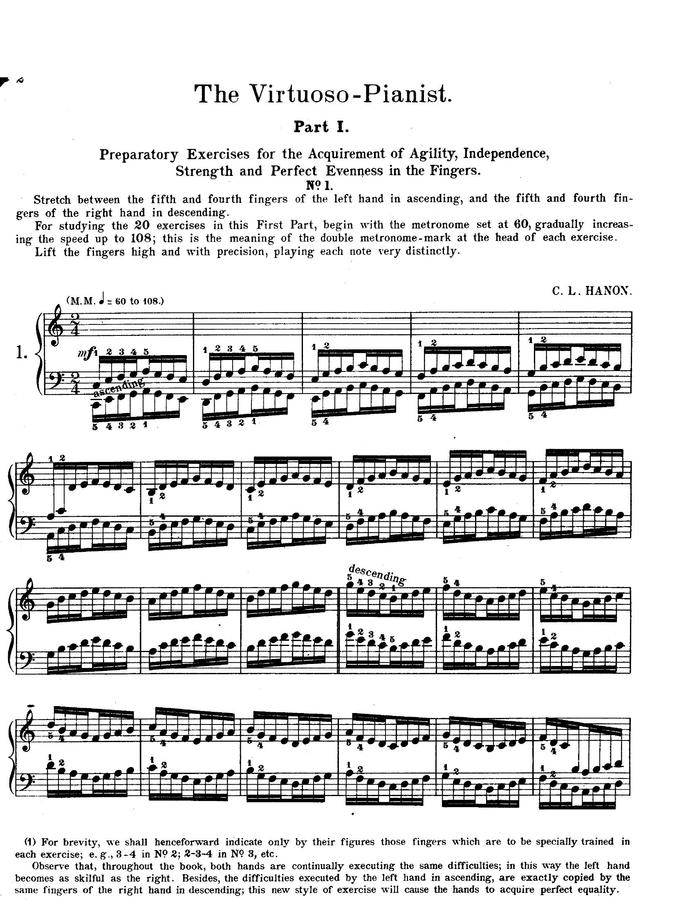 악보 > C.L. Hanon (하농) - No.1 ~ 5