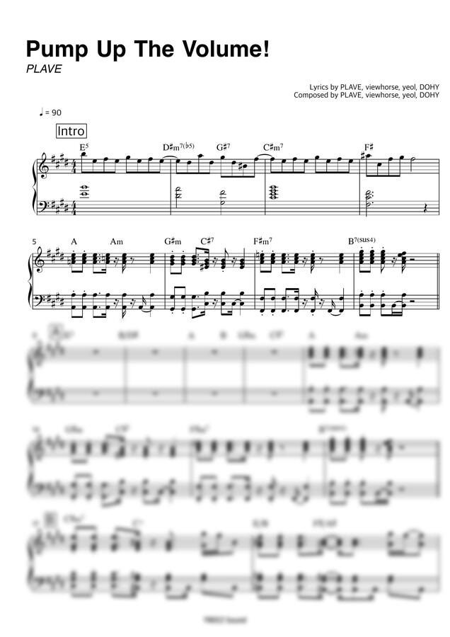 악보 > 플레이브 - Pump Up The Volume! by 티즈피아노