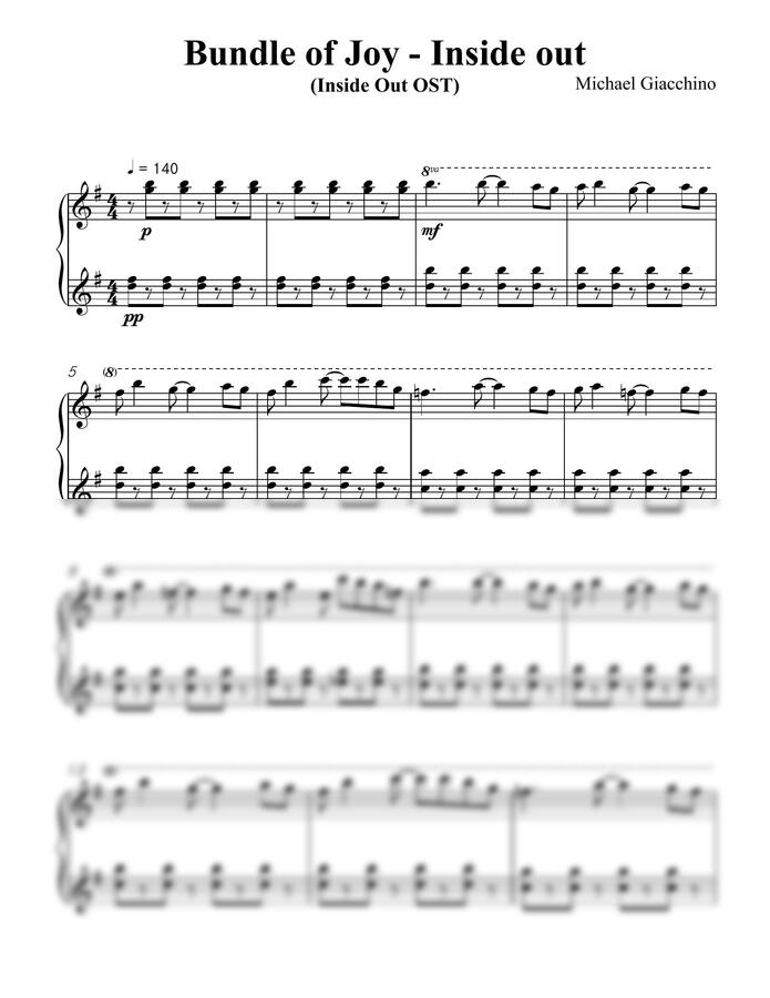 악보 > Michael Giacchino - Bundle of joy by 악보다나와