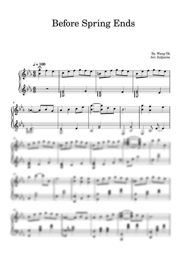 악보 > Wang Ok - Before Spring Ends | Zuljanim