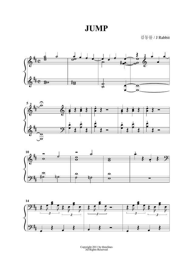 악보 > 제이레빗 (J Rabbit) - Jump
