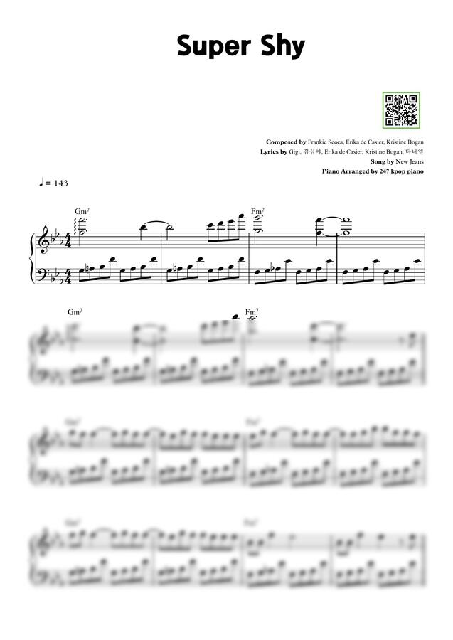 악보 > NewJeans (뉴진스) - Super Shy