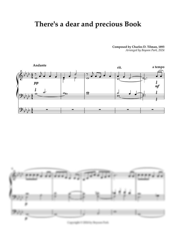 악보 > C.D. Tillman - [어버이주일] 오르간 전주곡 by Boyoon Park