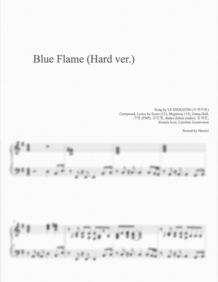 악보 > LE SSERAFIM (르세라핌) - Blue Flame (Hard ver) by Haeoni