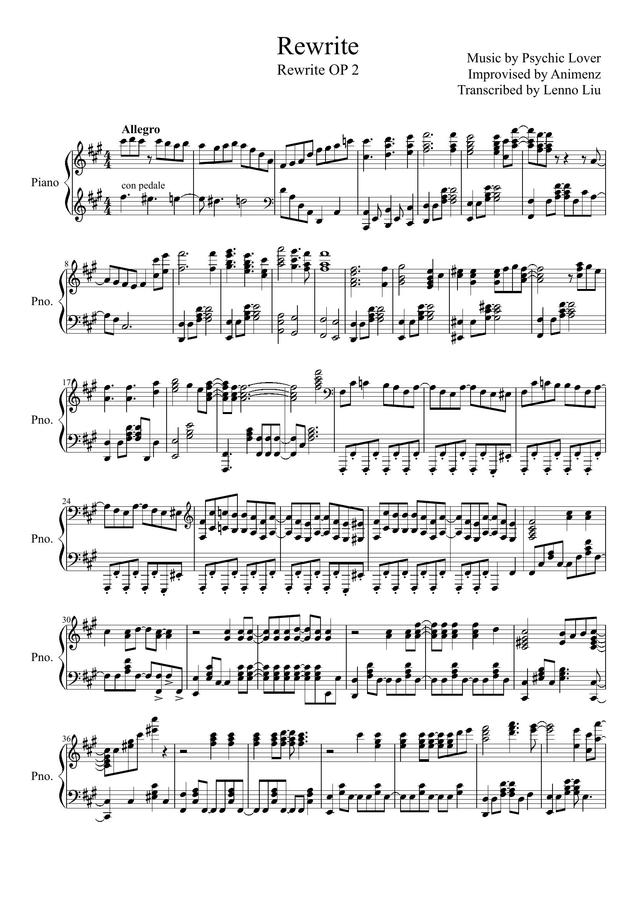 악보 > Rewrite OP2 - Rewrite