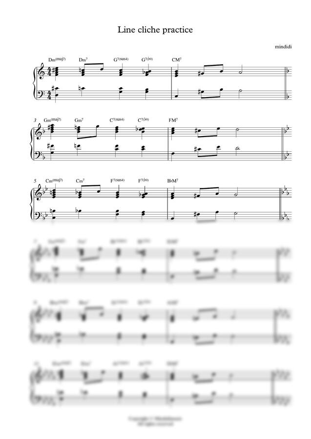 악보 > mmjj_ - Line cliche practice I+II (12key) | mmjj_