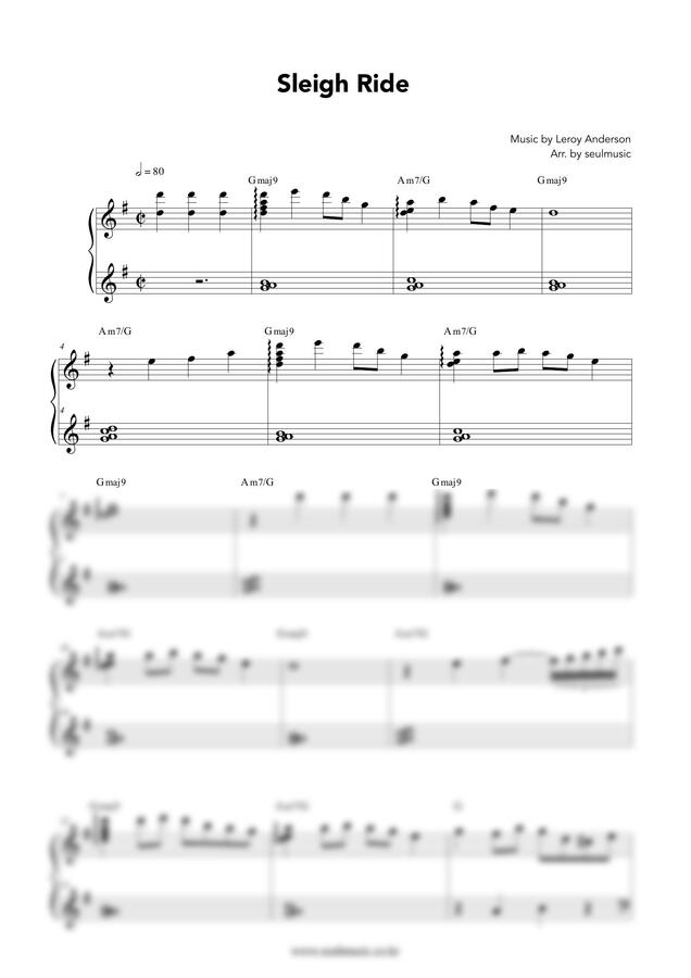 악보 > Leroy Anderson - Sleigh Ride (재즈 버전) | seulmusic