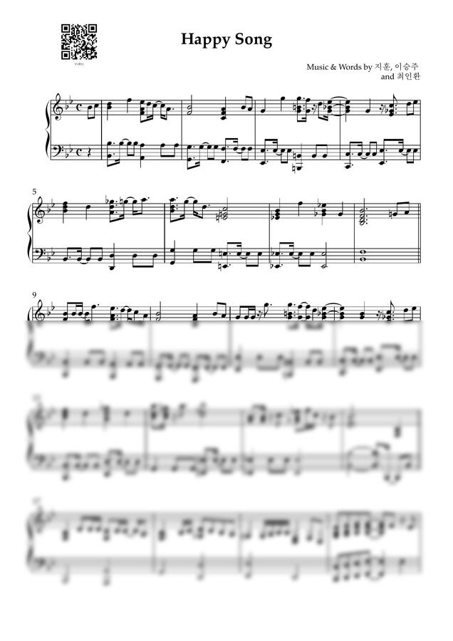 악보 > 멜로망스 - Happy Song (우리들의 블루스 OST) by Mark Piano
